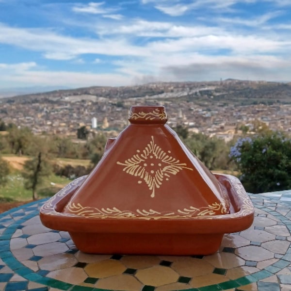 Handmade Moroccan Ceramic Tagine-traditional Pottery Serving Dish ...