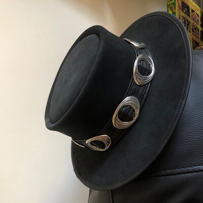 Black Suede Leather Stevie Ray Vaughan Style Rock / Blues Guitar Stage ...