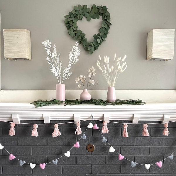 Felt Star Garland, Star Garland, Grey Star Garland, White Felt Star ...