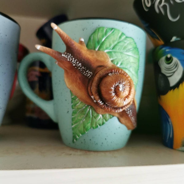 Snail Coffee Cup, Snails Mug, Realistic Snail, Polymer Snails - Etsy