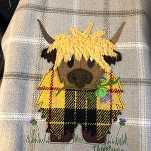 Hamish Highland Cow Raw Edge Applique Embroidery Machine - Etsy