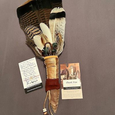 Spirit of Shaman Medicine Smudge Fan With Rattle Shaman Wand, Shaman ...
