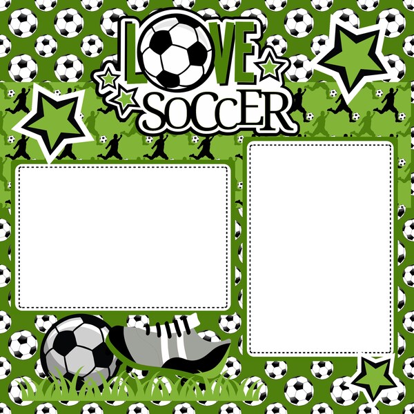 Green Soccer Digital Paper, Sport Scrapbook Papers, Football Background ...