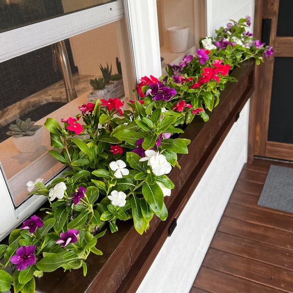 Window Box Flower Planter Cedar Flower Hanging Planter Window Planter ...