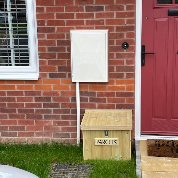 Doorstep Wood Parcel Box. Porch Parcel Storage Box. Handmade Wooden ...