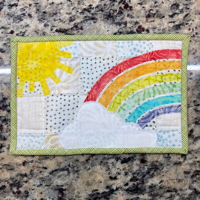 Pattern: Sunshine and Rainbow Applique Mug Rug PDF Pattern - Etsy