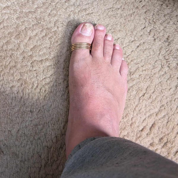 Gold Toe Ring Big Toe Any Size Custom Made to Order Multi Loop Spiral ...