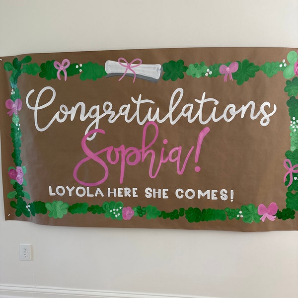 Custom Hand-painted Kraft Paper Party Banner - Etsy