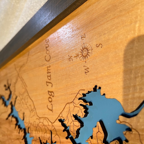 Jackson Lake, Georgia- Precision Laser Cut/engraved Wood Map - Etsy