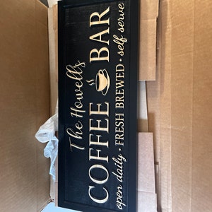 Personalized Coffee Bar Sign Custom Coffee Name Sign Home - Etsy