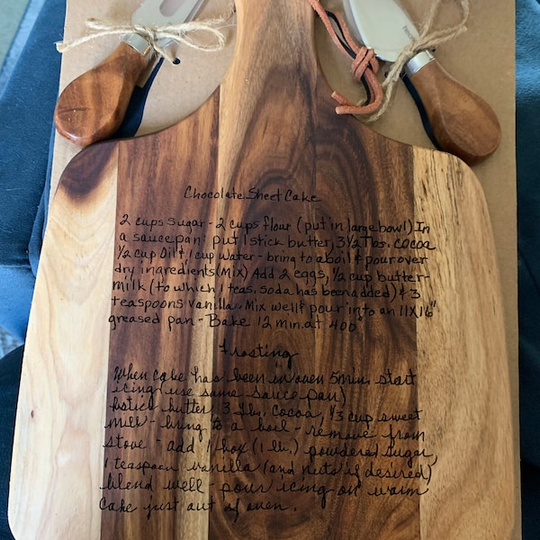 Personalized Recipe Cutting Board - Recipe Engraved - Handwritten Gifts ...