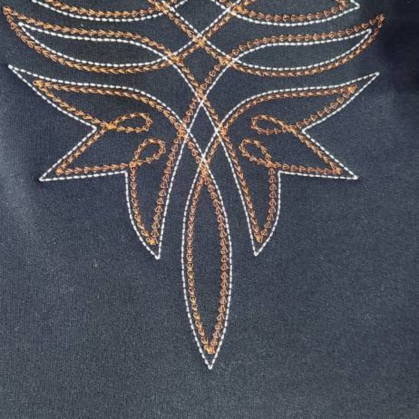 Western Boot Stitch Stitching Embroidery Design, Machine Embroidery ...