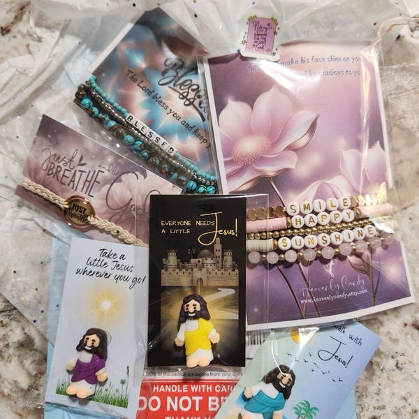 Mini Jesus Figurine, Little Jesus Pocket Cards, Church Party Favors ...
