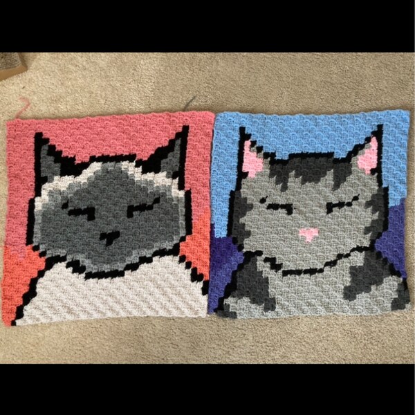 C2C Pattern "cats Blanket" - for Crochet / Knitting / Cross-stitch - Etsy