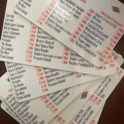DCL Deck Locator™ Cruise Navigator Wayfinder Cards Disney Dream Fantasy ...