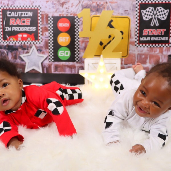 Red Race Car Driver Outfit, Race Car Themed Photo Props, Baby Race Car ...