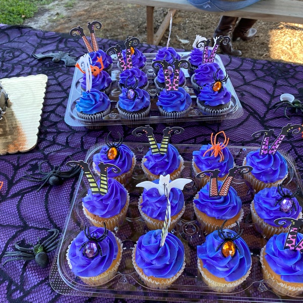 Witch Legs Cupcake Toppers / Smell My Feet Cupcake Topper / Halloween ...