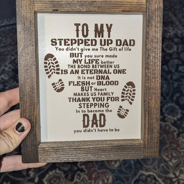 To My Stepped up Dad Sign - Step Dad Gift - Fathers Day Gift for Bonus ...