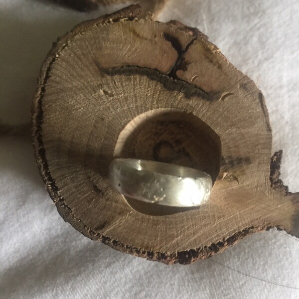 Oxidized Titanium Wedding Ring | Hand Forged | Hammered Ring | Rustic ...