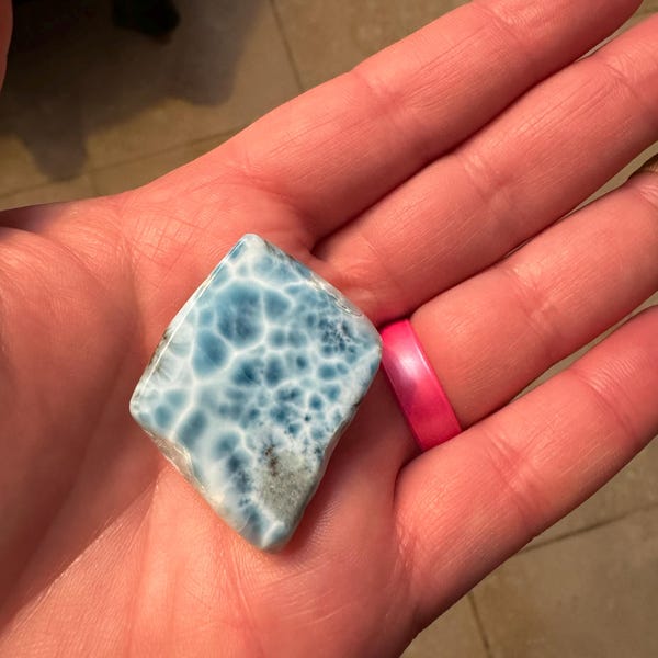 EXQUISITE Larimar Teardrop Stone, Top-grade AAA Deep Blue Larimar ...