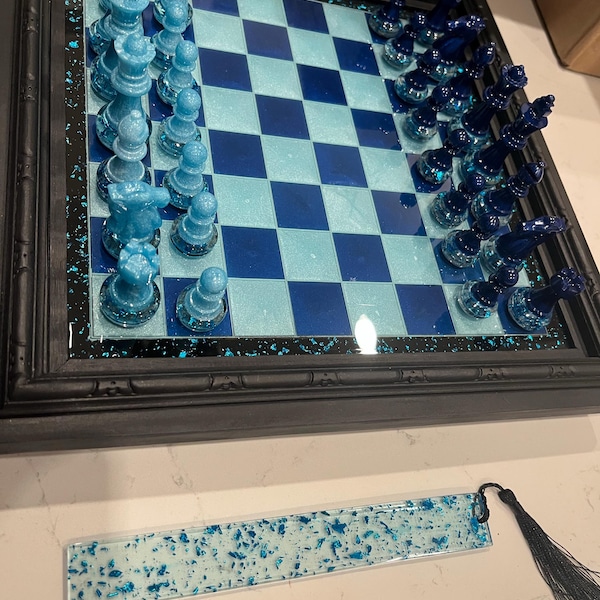 Handmade Resin Chess Set | Unique Chess Board Game | Gift for Chess ...