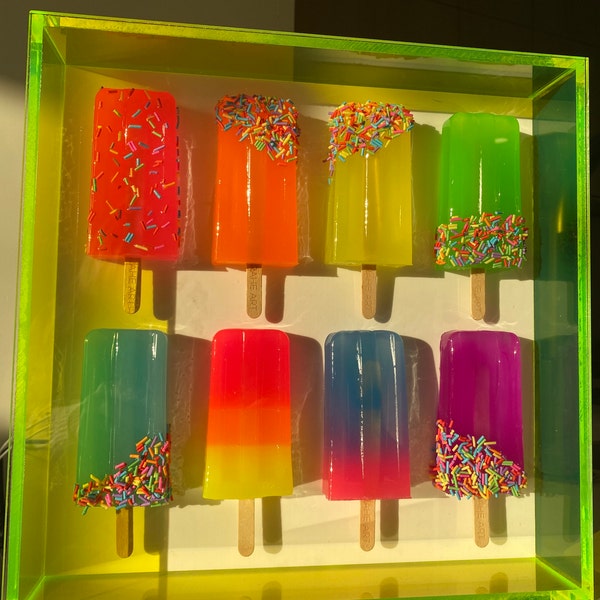 Popsicle Shadow Box, Pop Art Wall Hanging, Nursery Wall Art, Home Decor ...