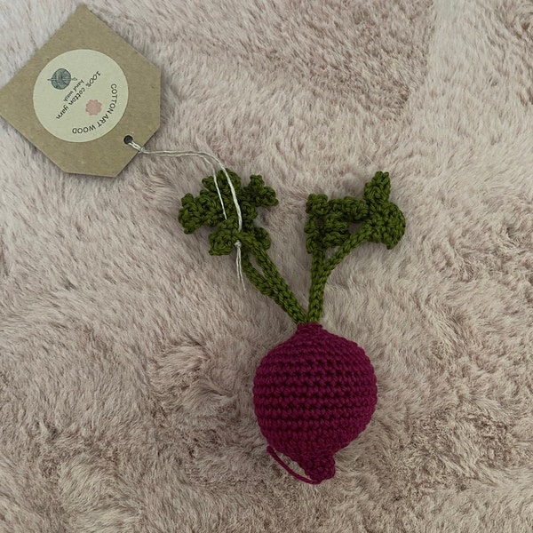 Crochet Beetroot: Handmade Cotton Vegetable Toy, Montessori Pretend ...