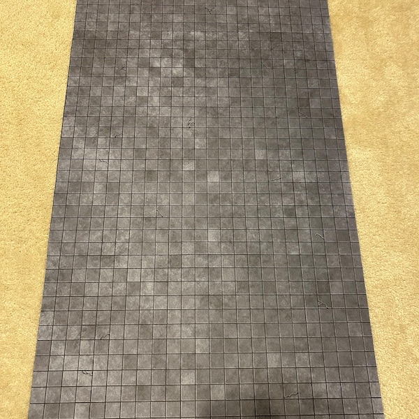 Grey Dungeon Tile Play Mat W/ 1" Grid / Gripmat Perfect for D&D ...