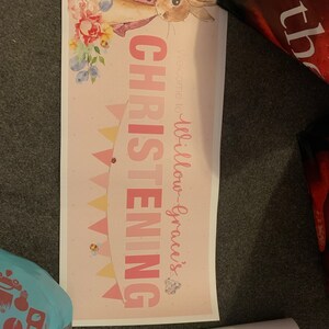 Personalised Christening, Baptism, Dedication Banners, Classic Blue ...