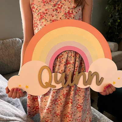 Cute Wooden Sign With Custom Name Personalized Letters With Star, Baby ...