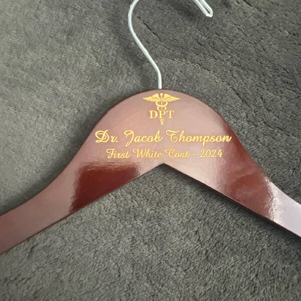 1st White Coat Hanger, Personalized Nurse Practitioner Hanger, Nurse ...