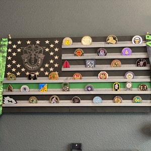 Military Challenge Coin Display Rack US Wood Flag for USN | Etsy