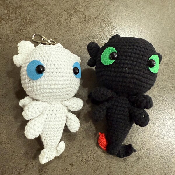 Toothless Dragon Crochet Plush, How to Train Your Dragon, Night Fury ...