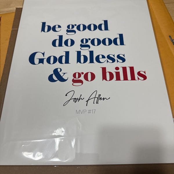 Be Good Do Good God Bless & Go Bills, Buffalo Bills Poster, Buffalo ...