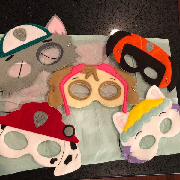 Paw Patrol Zuma Felt Mask Set /felt Mask/party Favor Felt Mask/kids ...