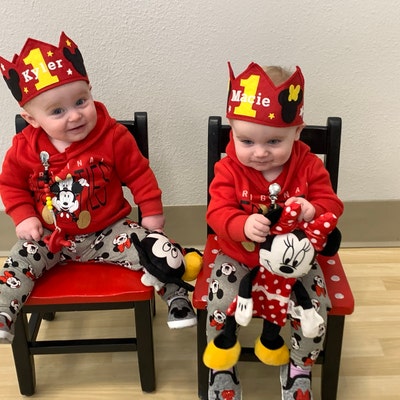 Mouse Birthday Crown, Woolfelt Crown, Boy Crown, Girl Crown, Smashcake ...