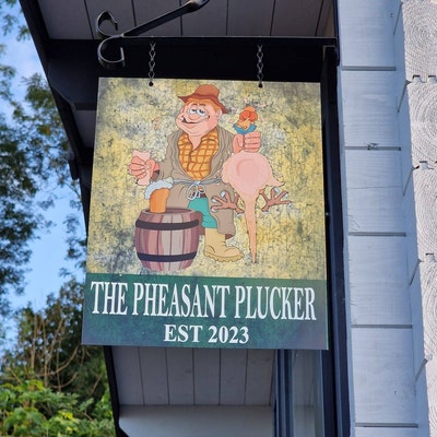 Personalised Pub Shed Hanging Swing Sign With Bracket Garden - Etsy UK