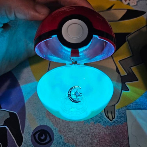 Ring Holder Pokeball Lightup LED Box Prop Gift Poke Ball Loveball Love ...