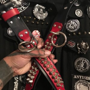 Three Row Pyramid Studded Belt With Teo O-rings | Etsy