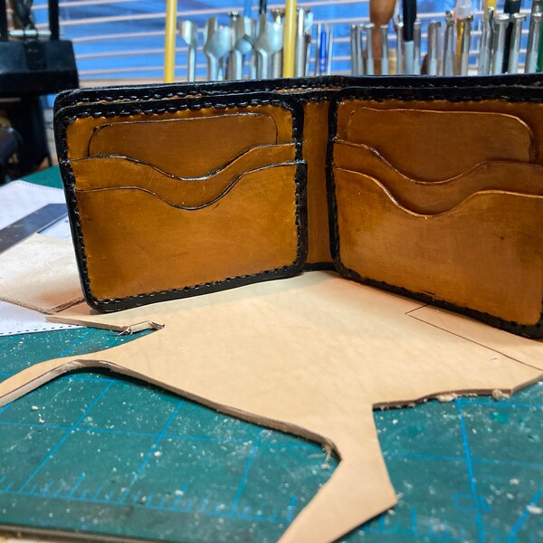 Leather Bifold Pattern With Stitch Marks, PDF Pattern, Leathercraft ...