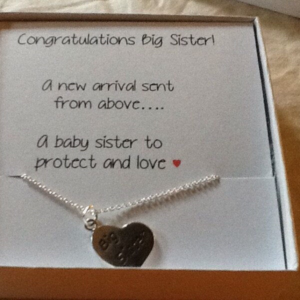 BIG SISTER Necklace, NEW Big Sister, Girls Necklace, Sister Gift ...