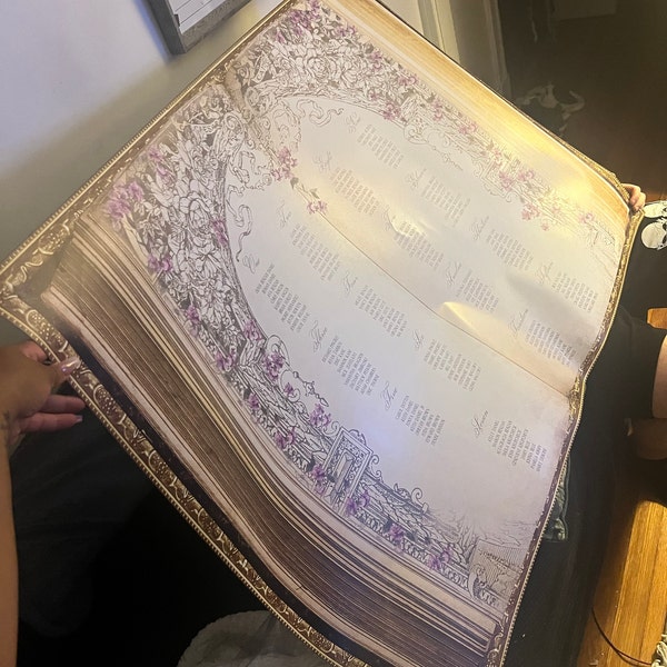 Storybook Seating Chart With Purple Flowers Inspired by Rapunzel, Open ...