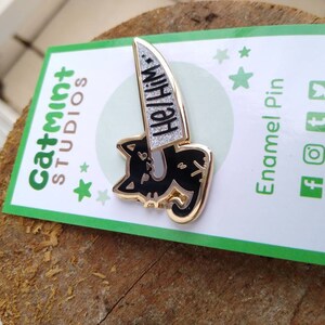 Pronouns Stabby Cats Hard Enamel Pins Be Gay Do Crime LGBT Pronouns Cat ...