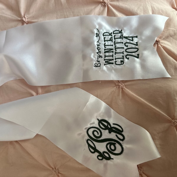 Prom Bouquet Ribbon, Preppy Prom Embroidered Ribbon, Wedding or Prom ...