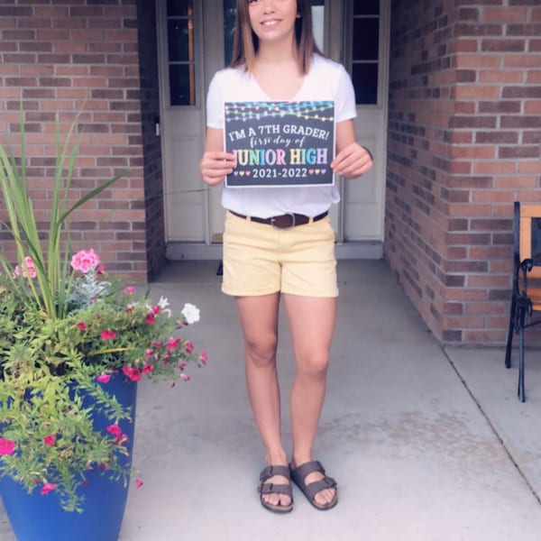 1st Day of Junior High Sign 2025 - First Day of 7th Grade Sign - Back ...