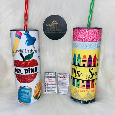 Teacher 20 Oz Skinny Tumbler Bundle, Teacher Life Back to School ...