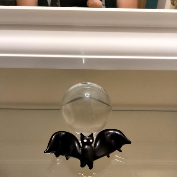 Lampwork Glass Vampire Bat Figurine - Black Halloween Decor - Etsy