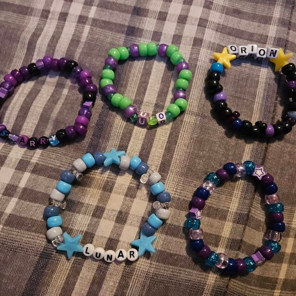 Matching Space Friendship Bracelets for Three Best Friends: Sun, Moon ...