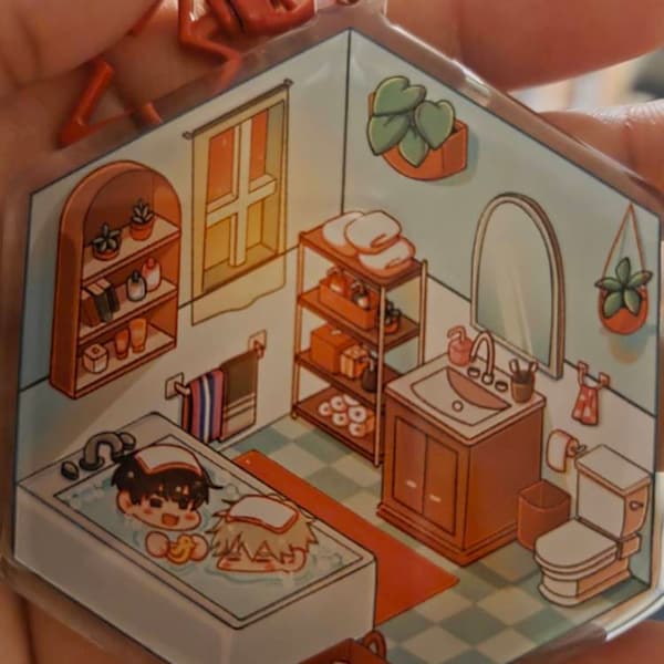 Alien Stage Isometric Room Epoxy Keychain Ivantill Hyunaluka Mizisua - Etsy