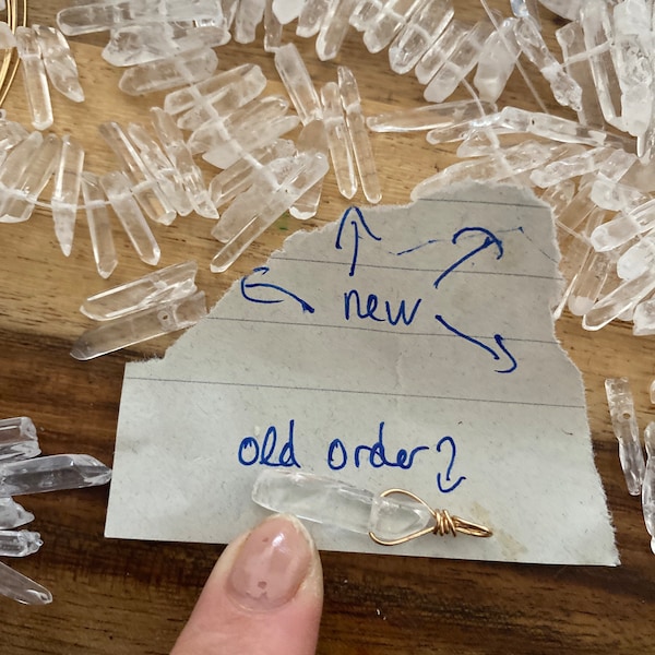 Slender Tiny Clear Quartz Crystal Points Beads Polished Crystal Stick ...